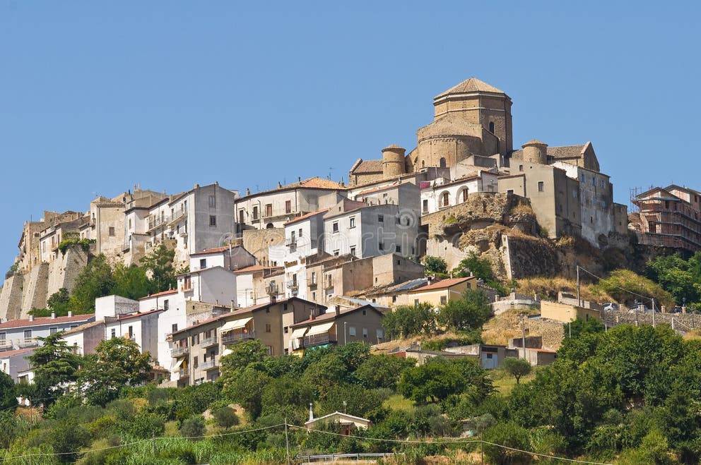 Panoramic View of Acerenza. Basilicata. Italy. Stock Photo - Image of ...