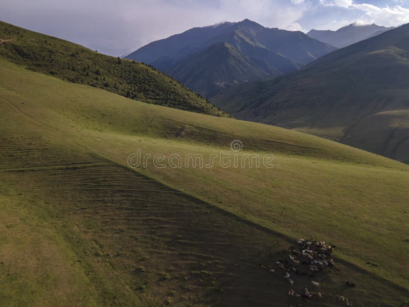 Panoramic View of the Alpan Mountains Stock Photo - Image of cloud ...