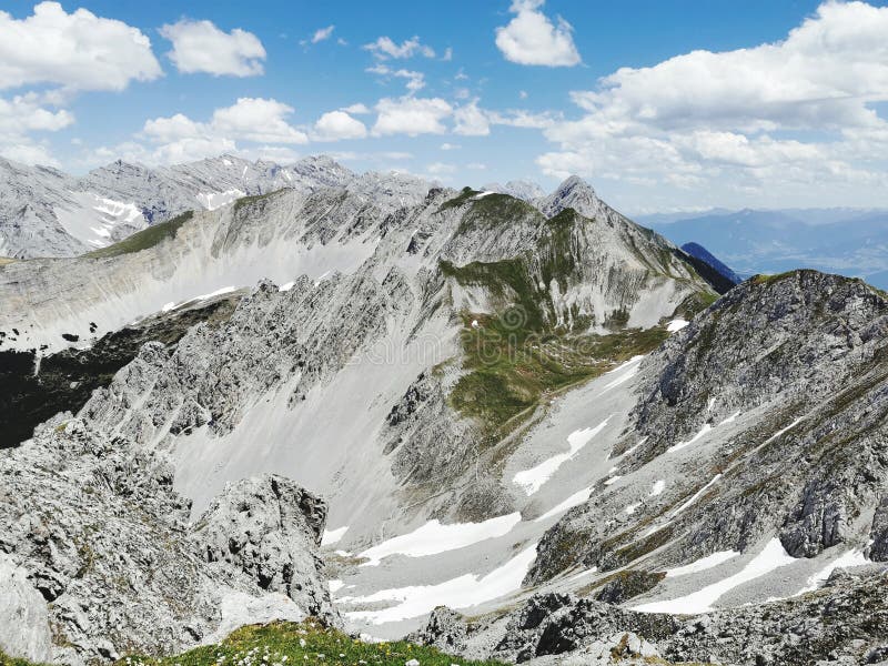 Panoramic View of an Alpine Range Stock Image - Image of range, geology ...