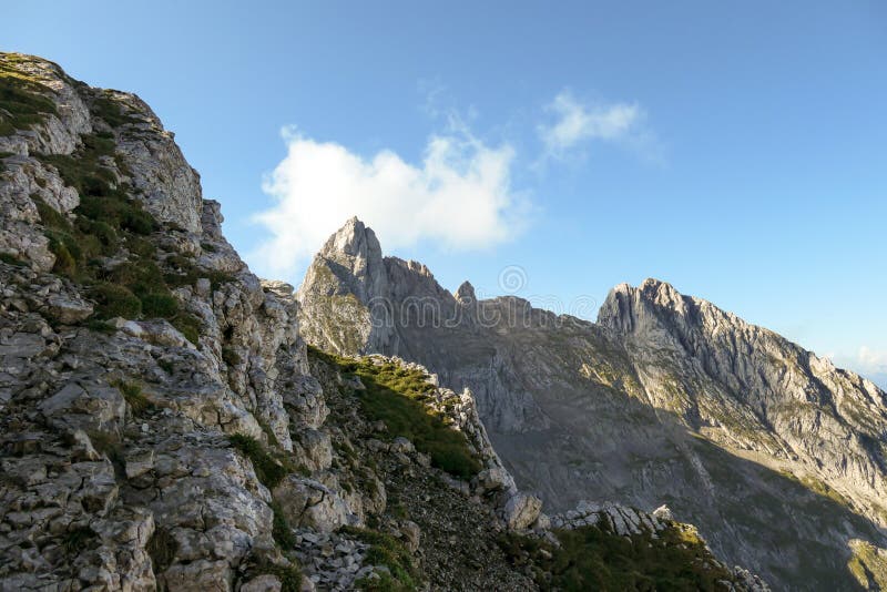 A Panoramic View on Alpine Slopes in Austria. There are Sharp Ans Steep ...