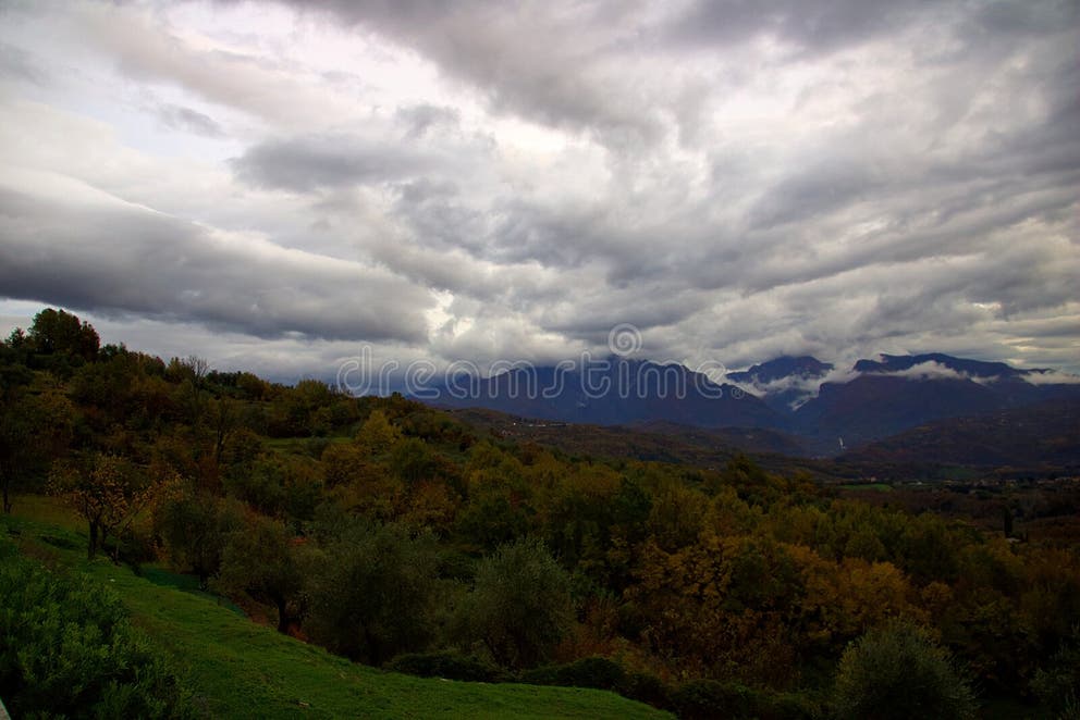 Panoramic view of the alps stock image. Image of alps - 259158497