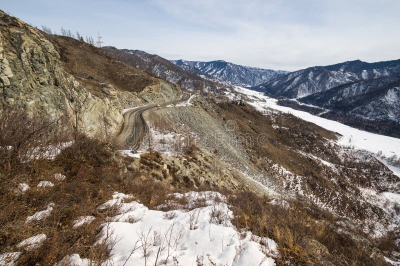 Panoramic View of Altay Mountains Stock Photo - Image of mountain ...