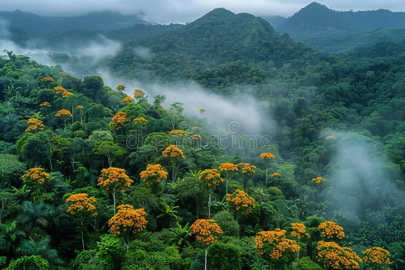 A Panoramic View of the Amazon Rainforest, Showcasing Dense Vegetation ...