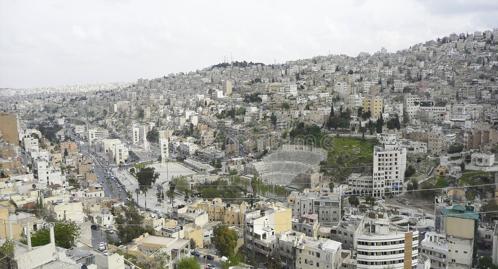 Panoramic View of Amman from the Citadel, Jordan Stock Photo - Image of ...