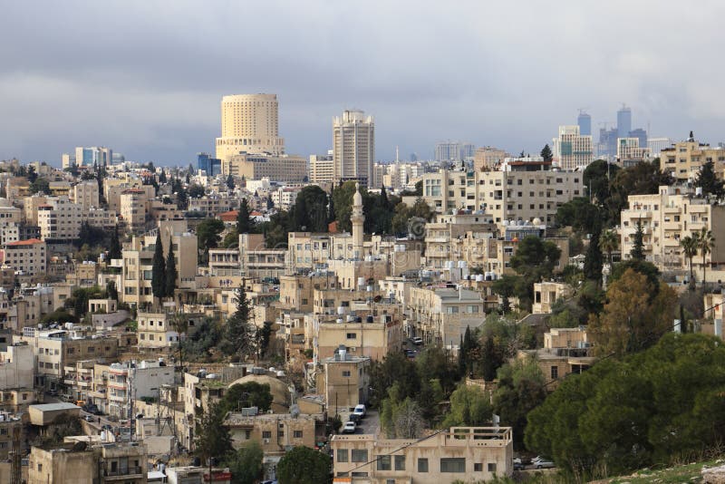 Panoramic View of Amman City Stock Photo - Image of jordan, amman ...