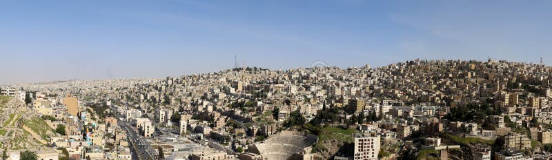 Panoramic View of Amman S Skyline, Jordan Stock Image - Image of amman ...