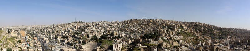 Panoramic View of Amman S Skyline, Jordan Stock Image - Image of house ...