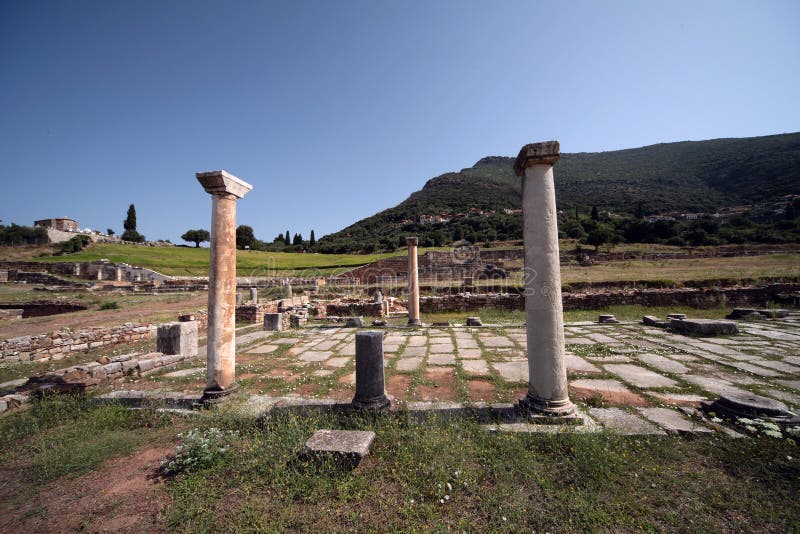 Ancient Messini stock photo. Image of blue, hill, messini - 1213400