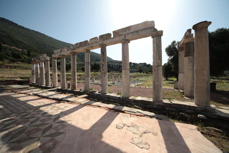 Panoramic View of the Ancient Messini Archaeological Site, South ...
