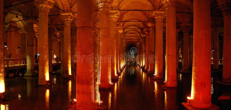 Panoramic View of the Ancient Roman Water Cisterns in Istanbul (Turkey ...