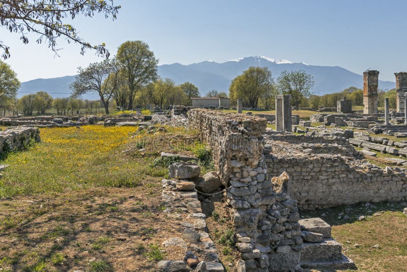 Ancient Ruins at Archaeological Area of Philippi, Greece Stock Photo ...