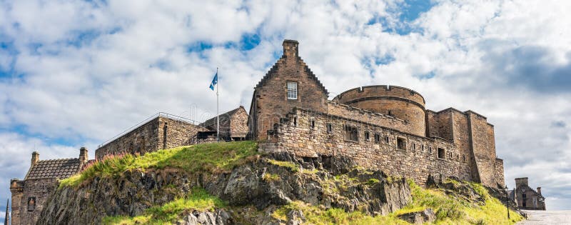 Panoramic View of Ancient Stone Buildings in the Medieval Castle of ...