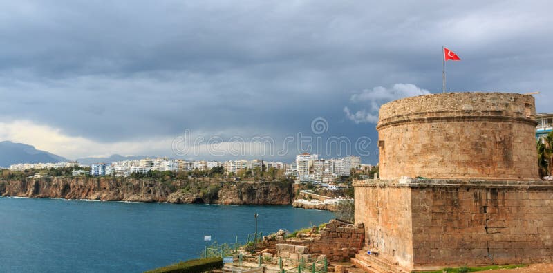 Panoramic view of Antalya stock image. Image of city - 69589855