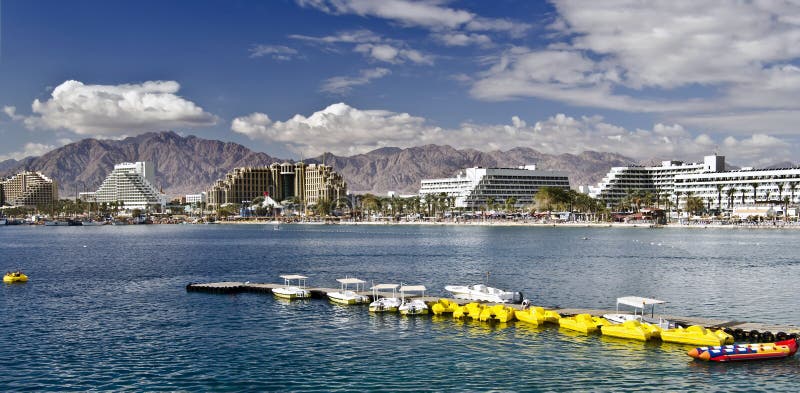 Panoramic View on the Aqaba Gulf, Eilat, Israel Stock Photo - Image of ...