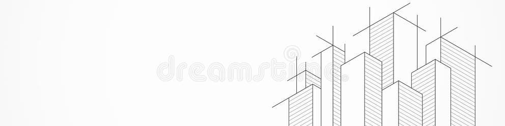 Panoramic View of Architectural Drawing with Building Construction for ...