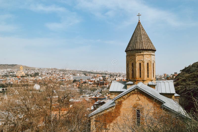 Panoramic View of the Architecture of the Spring City of Tbilisi Stock ...