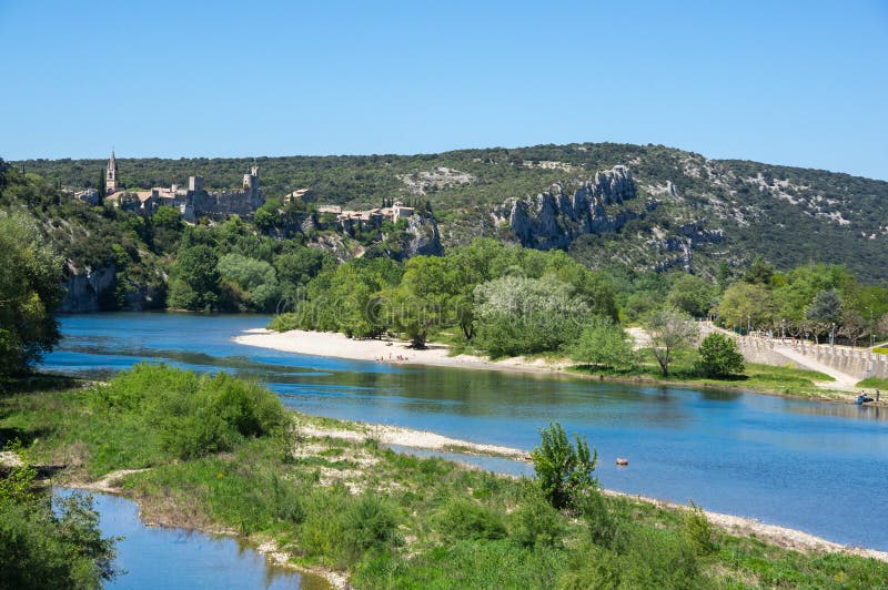 Panoramic View of Ardeche River Stock Image - Image of scene, tourism ...