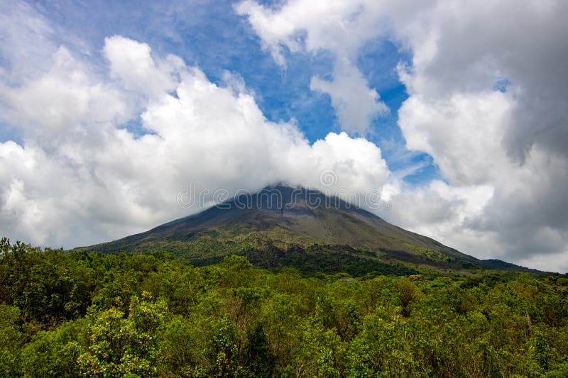 Panoramic View of the Arenal Volcano in Costa Rica Stock Image - Image ...
