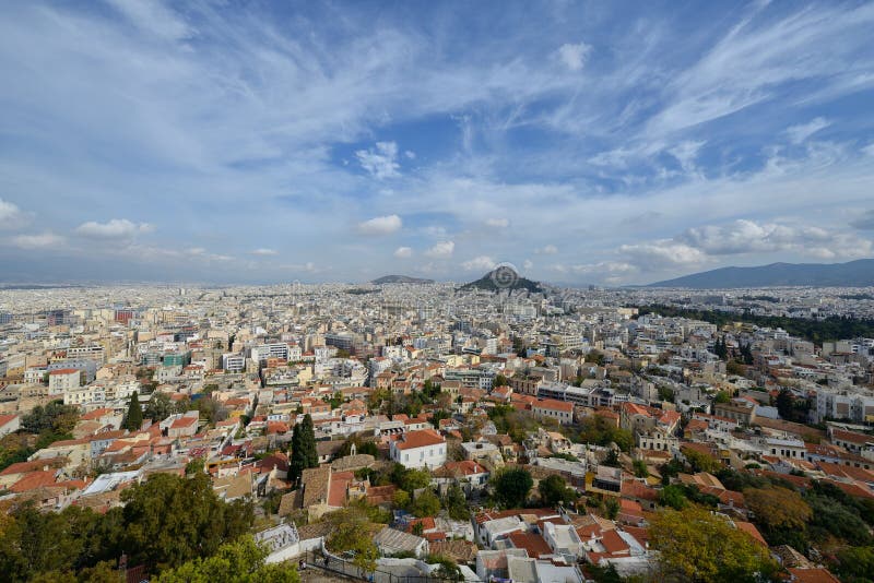 Panoramic View of Athens City Editorial Image - Image of history, hill ...