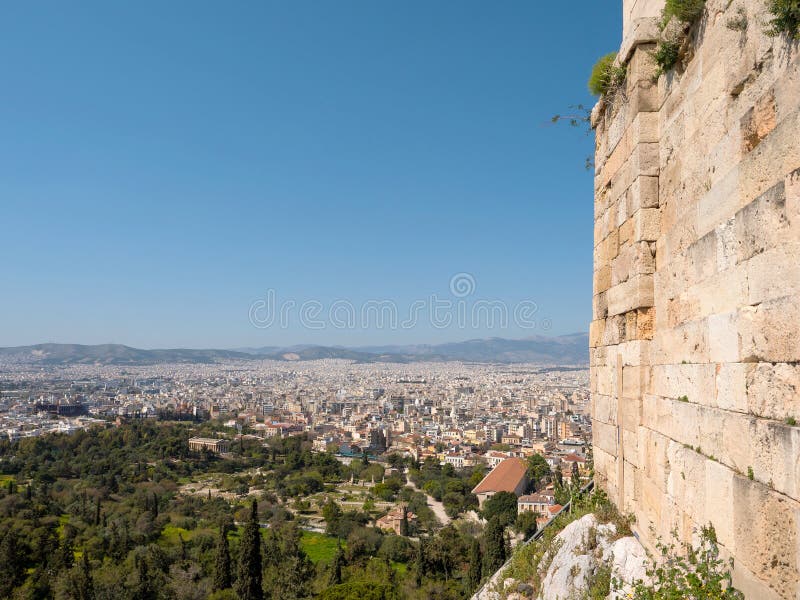 Panoramic View of Athens City Editorial Photography - Image of town ...
