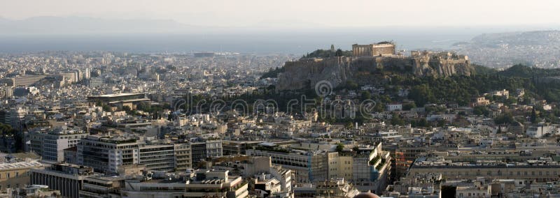 Panoramic View of Athens, Greece Stock Photo - Image of composition ...