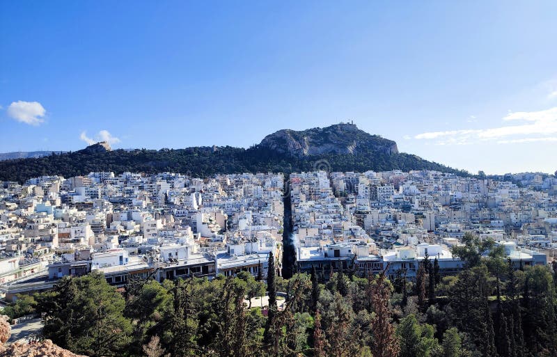 Panoramic View of Athens, Greece, from the Top of the Strefi Hill ...