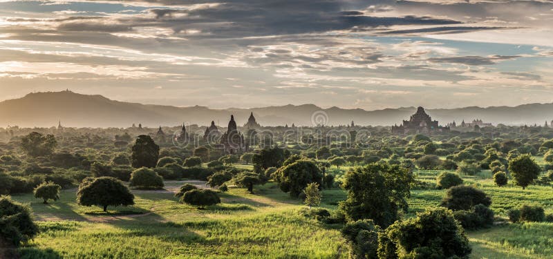 Panoramic View of Bagan, Myanmar Stock Image - Image of panorama, asia ...