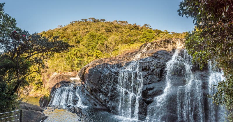 Panoramic View at Bakers Fall in National Park Horton Plains in Sri ...