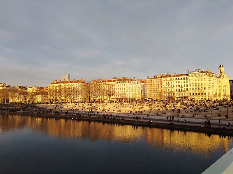 The Rhone River in Lyon, France Stock Photo - Image of bridge, culture ...