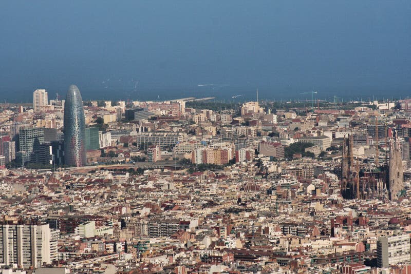 A Panoramic View of Barcelona Stock Photo - Image of view, mountain ...