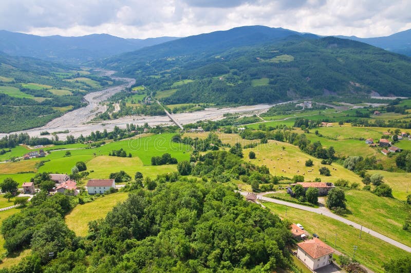 Panoramic View of Bardi. Emilia-Romagna. Italy. Stock Image - Image of ...