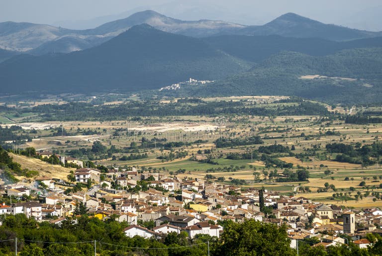 Panoramic View of Barisciano Stock Image - Image of barisciano, green ...