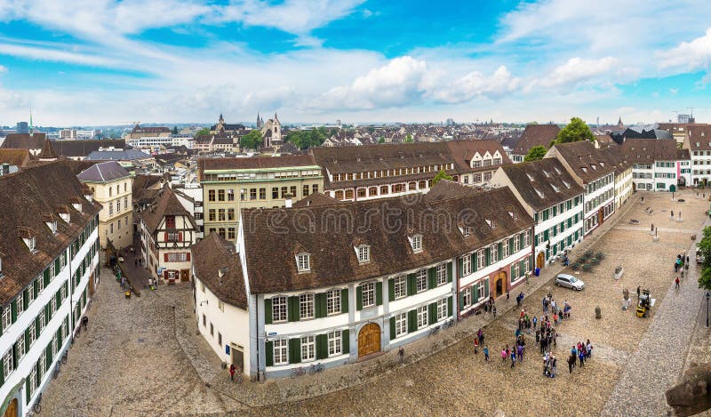 Panoramic view of Basel stock photo. Image of switzerland - 185789602