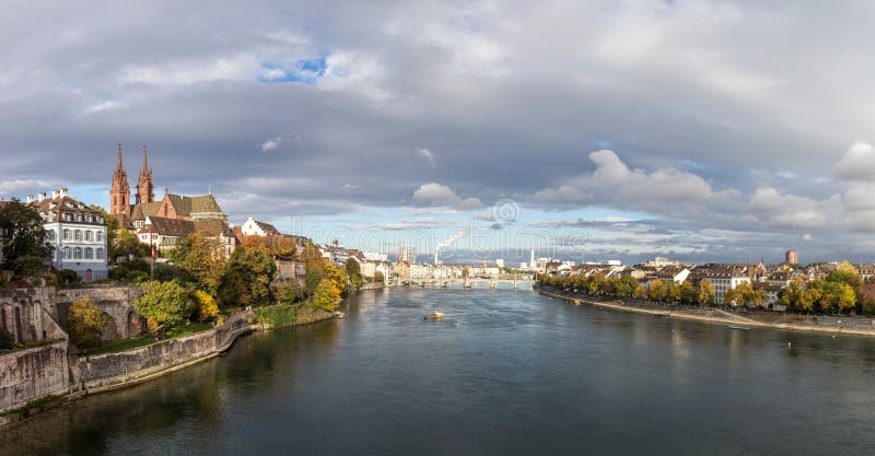 Panoramic View of Basel, Switzerland Stock Photo - Image of center ...