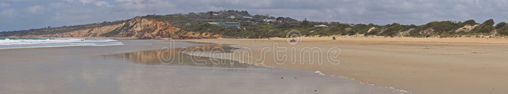 Panoramic View of the Beach at Anglesea, Victoria Stock Image - Image ...