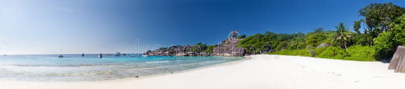 Panoramic view on a beach stock image. Image of andaman - 30534605