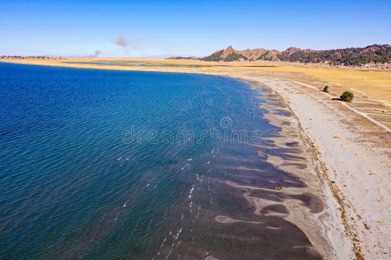 Panoramic View of Beaches and Lake Bay at Sunset Stock Photo - Image of ...