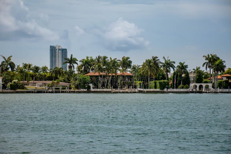 Panoramic View of Beautiful Island in Miami Beach Area 2 Editorial ...