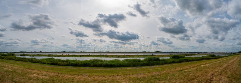 Panoramic View of the Beautiful Nature with a River Stock Image - Image ...