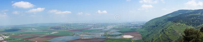 Panoramic View on Beit Shean Valley from Mount Gilboa Israel Stock ...