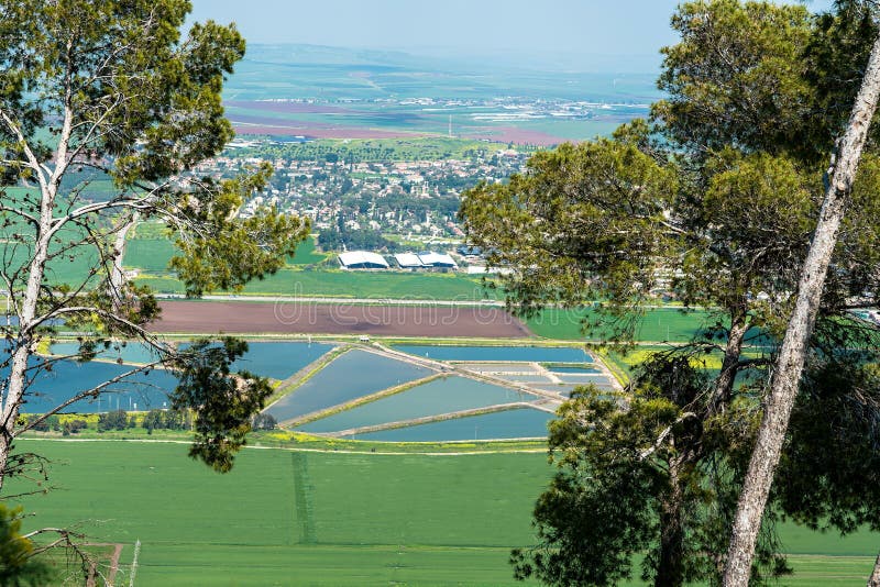 Panoramic View on Beit Shean Valley from Mount Gilboa Israel Stock ...