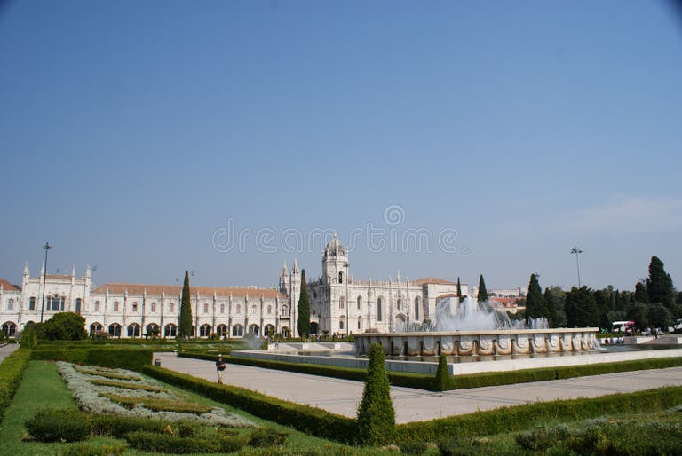 Panoramic View of Belem Monastery Stock Photo - Image of grass, view ...