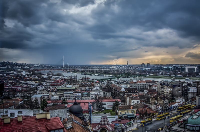 Panoramic view of Belgrade stock photo. Image of europe - 96134140