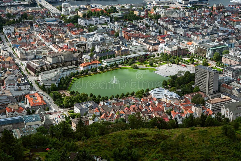 Panoramic View of Bergen, Norway Stock Photo - Image of destination ...