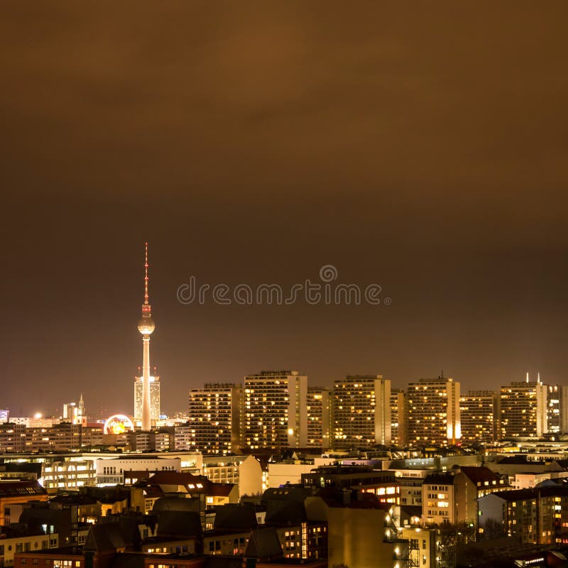 Tehran Skyline and Milad Tower at Night Stock Image - Image of black ...