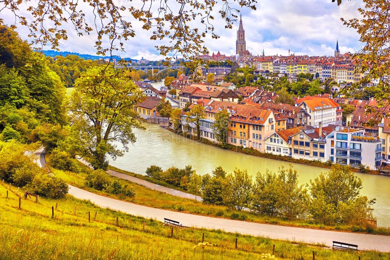 Panoramic View of Bern in a Beautiful Summer Day, Switzerland Stock ...