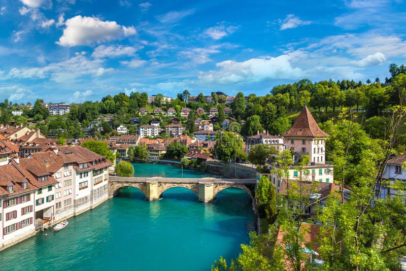 Panoramic view of Bern stock image. Image of panorama - 185804093