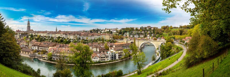 Panoramic view of Bern stock photo. Image of tourism - 189725424