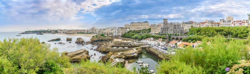 Panoramic View at the Biarritz - France Stock Image - Image of panorama ...