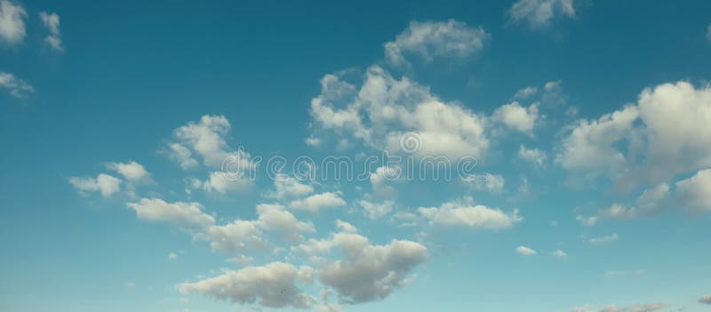 Panoramic View of Blue Sky and Clouds Stock Image - Image of wind ...